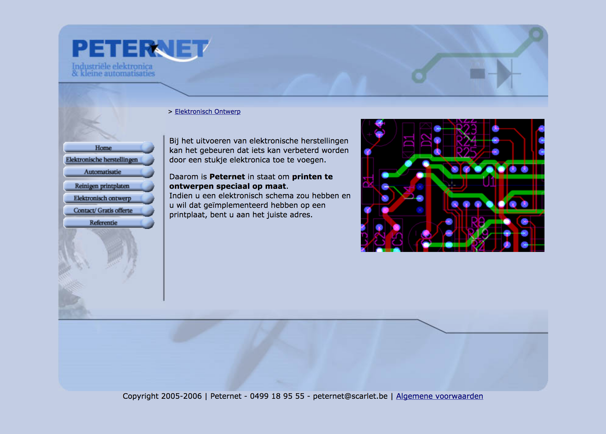 Peternet Electronics | De website van Peternet Electronics over de jaren